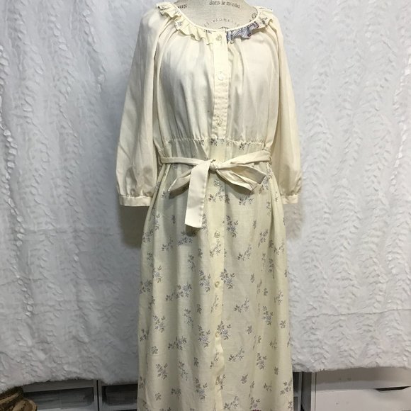 Sears | Dresses | Vintage 7s Prairie Floral Peasant Maxi Dress Sear ...